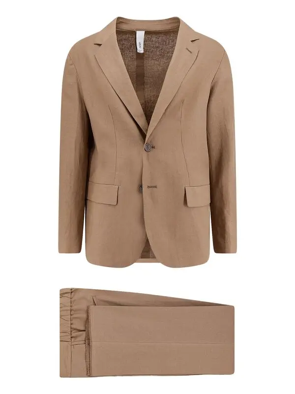 HEVO Galatina Viscose And Linen Suit - Brown
