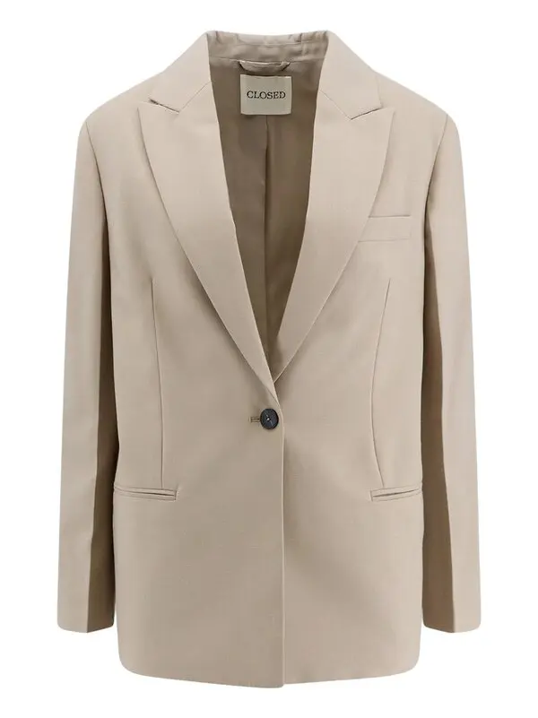 Closed Virgin Wool Blend Blazer - Beige