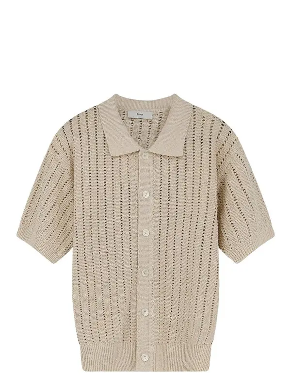 DUNST Openwork Cotton Cardigan - Beige