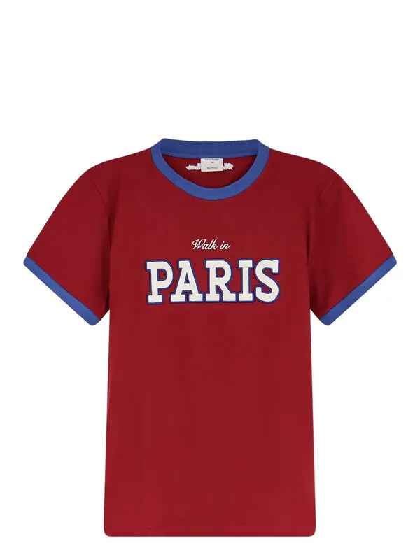 WALK IN PARIS I Love Paris Cotton T-shirt - Red