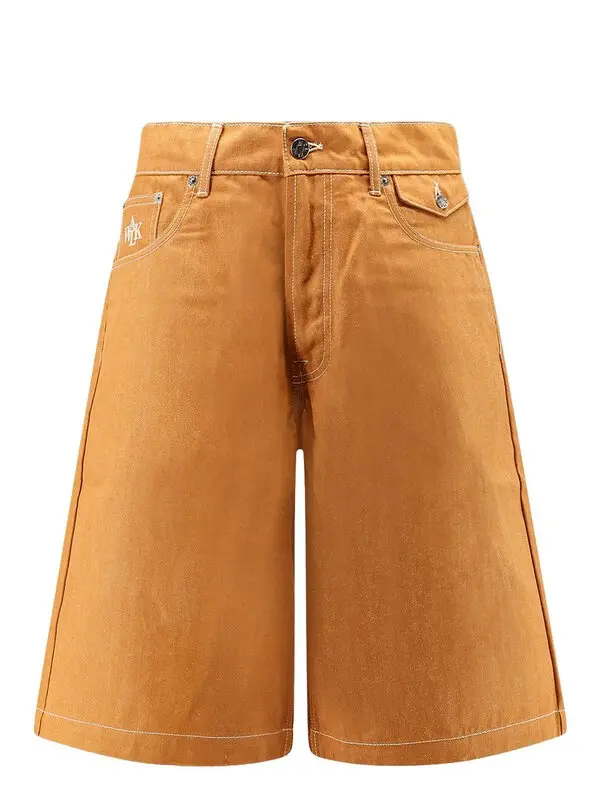 WALK IN PARIS Baggy Denim Shorts - Orange