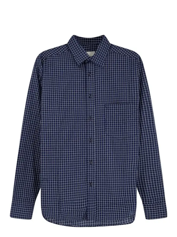 WALK IN PARIS Cotton Shirt With Plaid Print - Blue