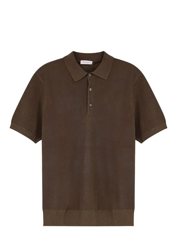 BRAMANI CASHMERE Cotton And Silk Blend Polo Shirt - Green