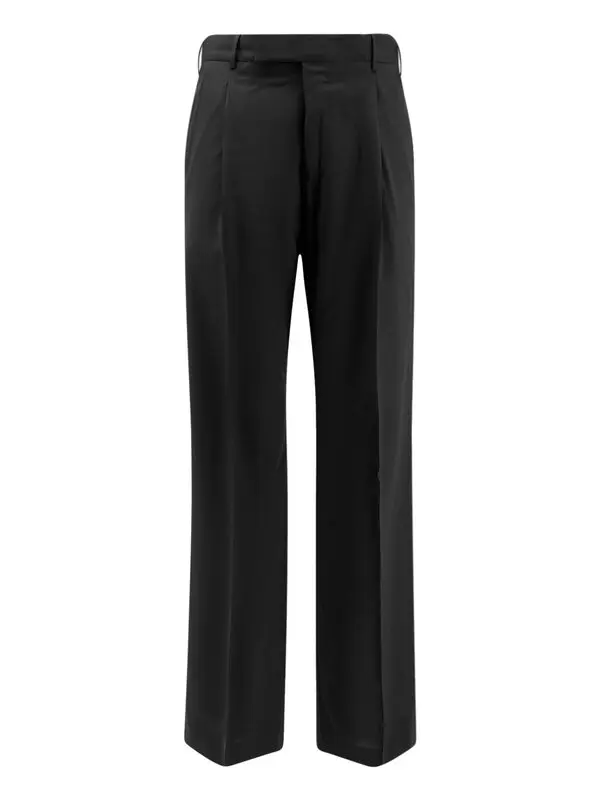 PT TORINO Virgin Wool Pleated Trousers - Black