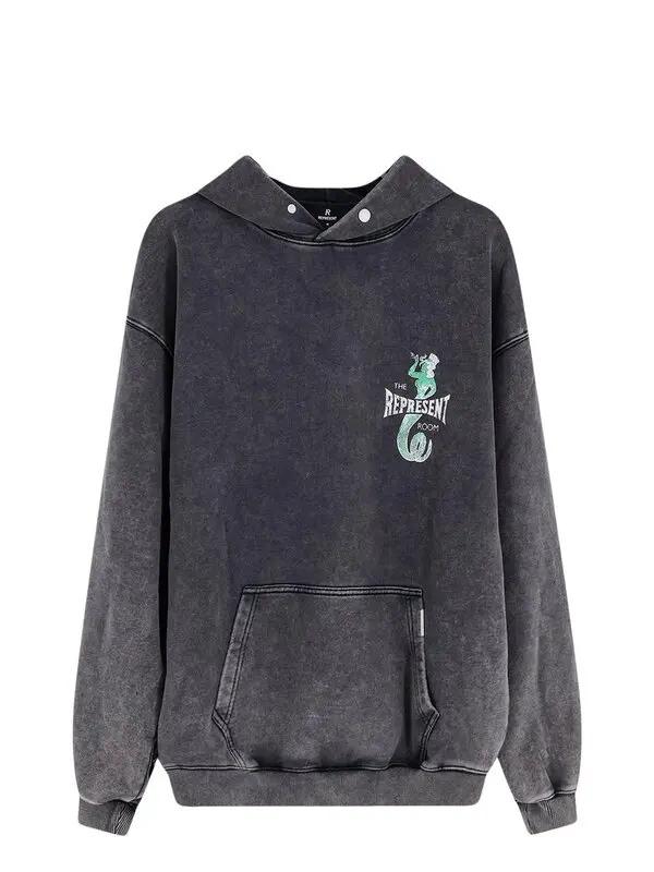 REPRESENT Cotton Sweatshirt With Print On The Front - Grey