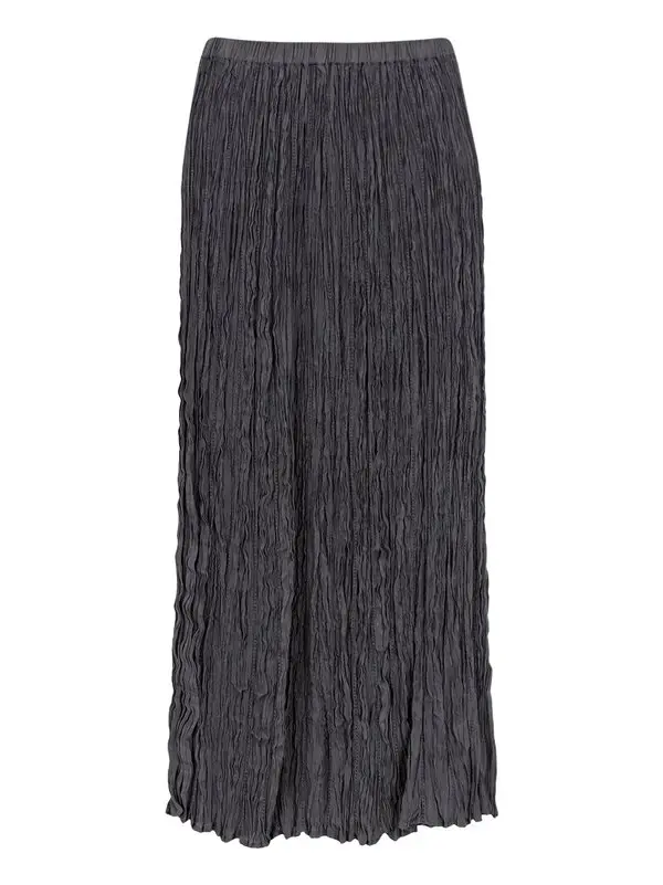 ALYSI Wrinkled Viscose Maxi Skirt - Grey