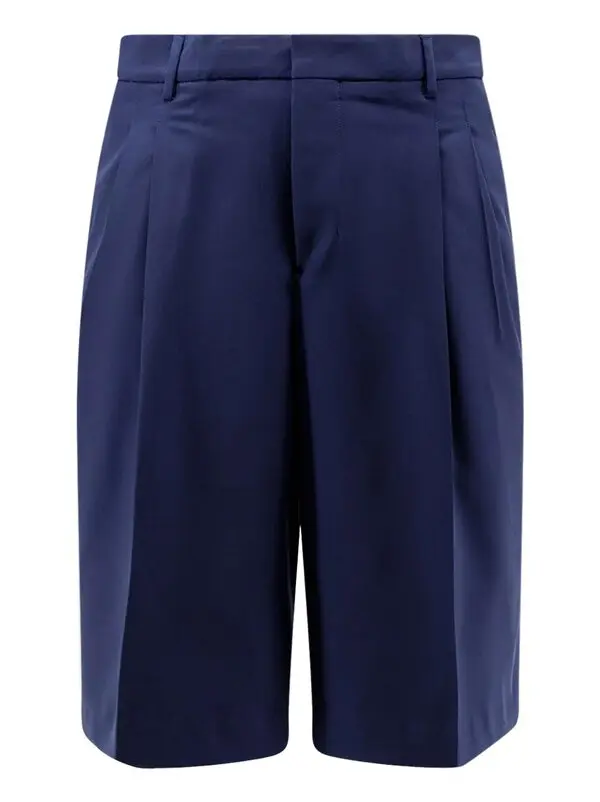 AMI Paris Virgin Wool Shorts - Blue