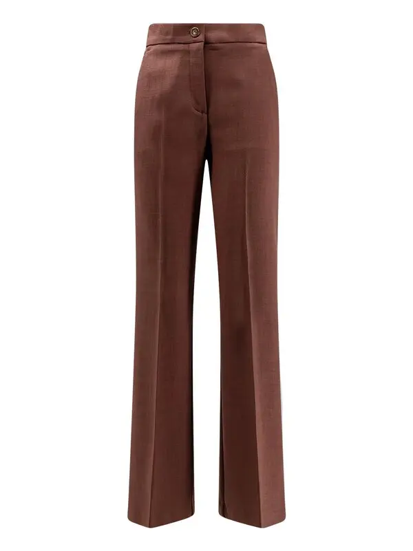 Pinko New Serenidad Viscose Trousers - Brown
