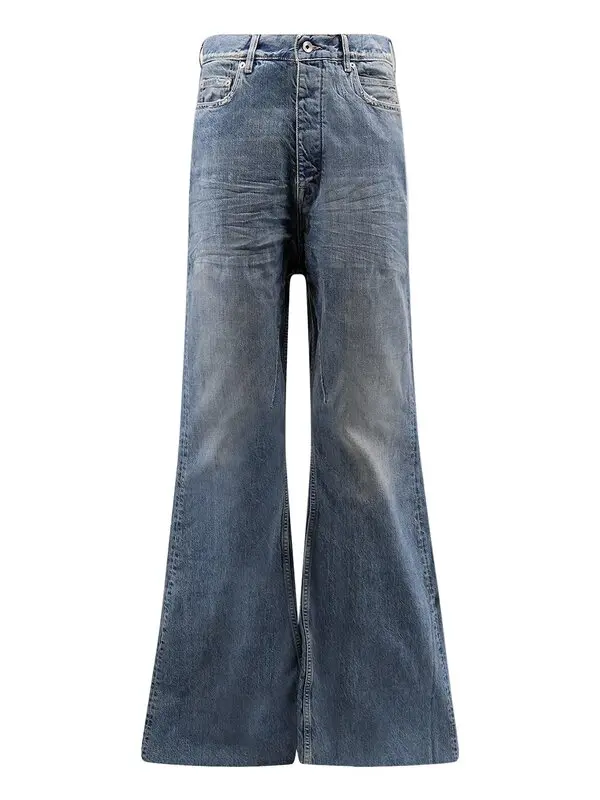 Rick Owens Wide Leg Denim Jeans - Blue