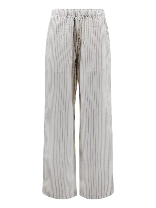 RÓHE Silk Trousers With Striped Pattern - White
