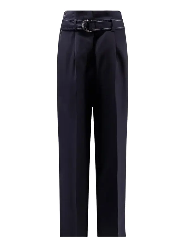 Seafarer Virgin Wool Trousers With Belted Waist - Black