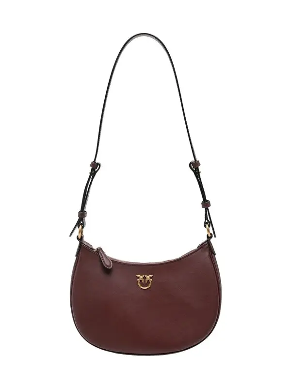 Pinko Half Moon Mini Leather Crossbody Bag - Brown