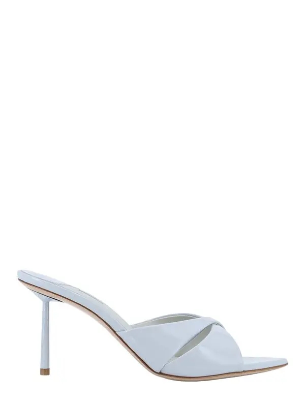 LE SILLA Shirley Patent Leather Pointed Toe Stiletto Sandals - Grey
