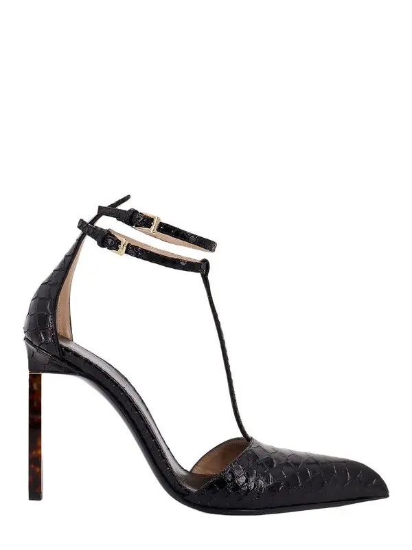TOM FORD Python-effect Leather Pumps - Black
