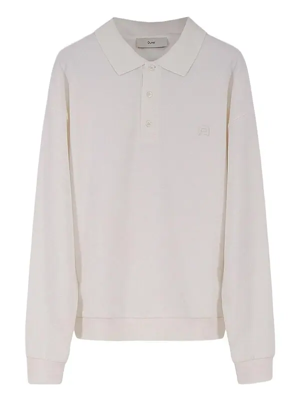 DUNST Polo Shirt With Logo Patch - White
