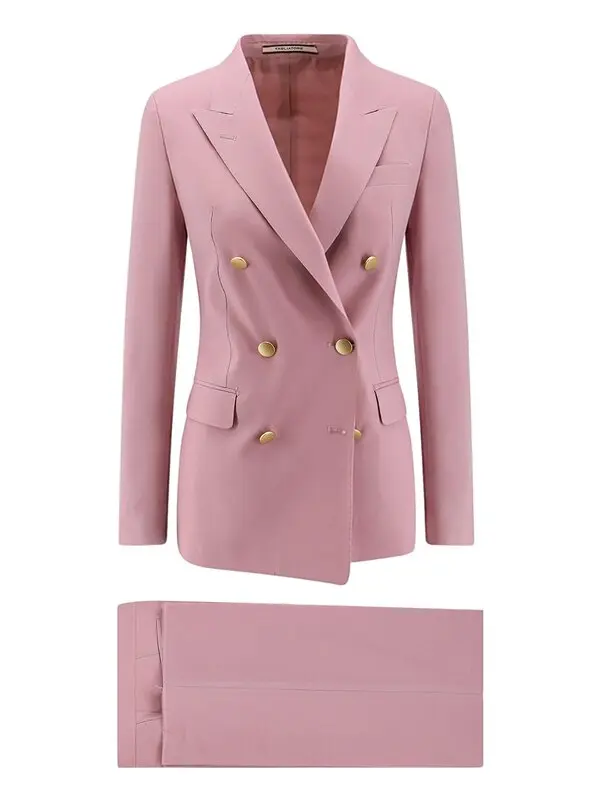 Tagliatore Parigi Stretch Virgin Wool Suits - Pink