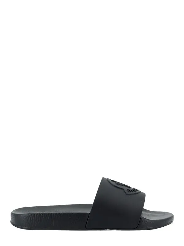 Moncler Basile Rubber Sliders - Black