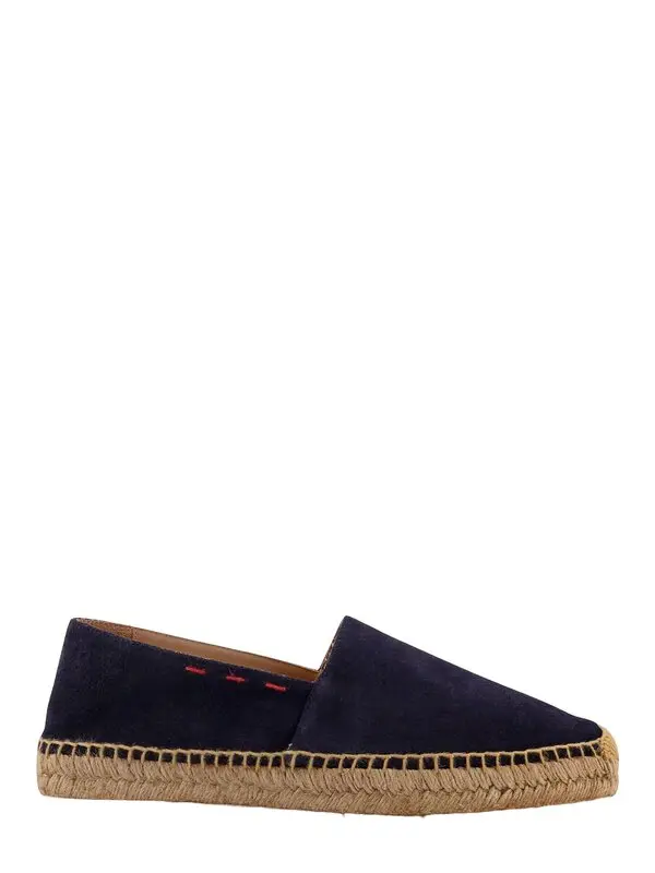 Kiton Suede Espadrilles With Iconic Stitching - Blue