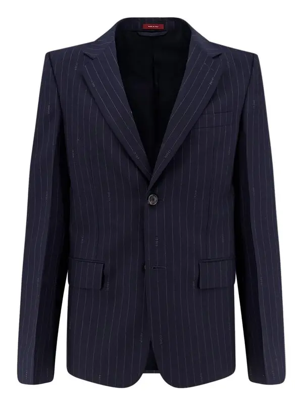 Gucci Pinstripe Wool Single-breasted Blazer - Blue