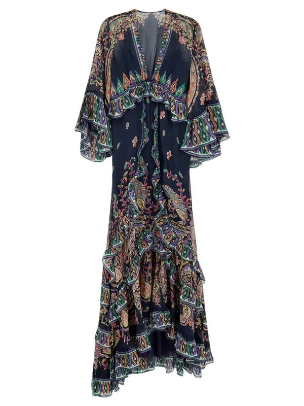 Etro Silk Long Dress - Multicolor