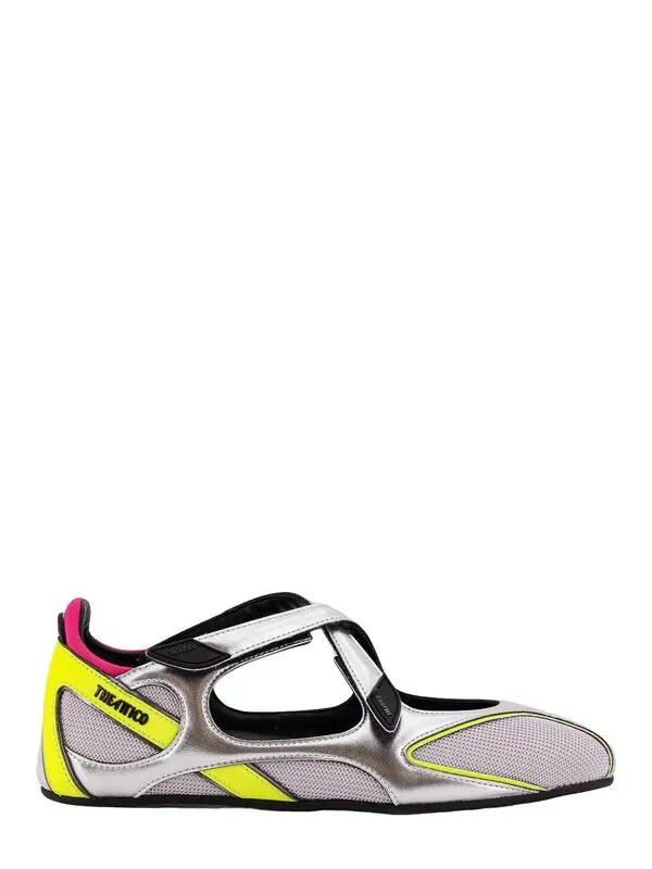 Attico Floor 01 Nylon Ballerinas - Silver