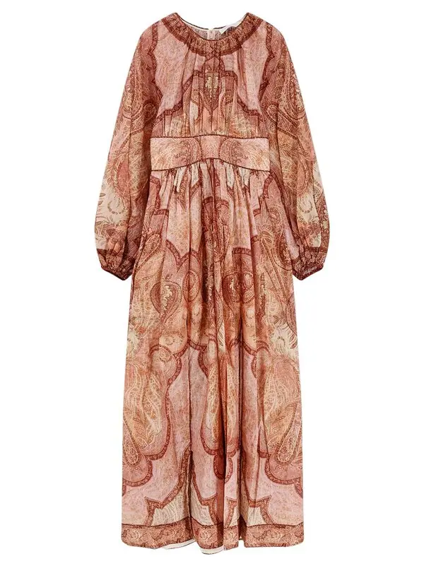 Zimmermann Cotton And Silk Blend Wanderlust Long Dress - Multicolor