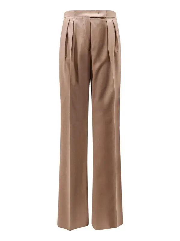 Max Mara Mxmzimino Virgin Wool Trousers - Brown