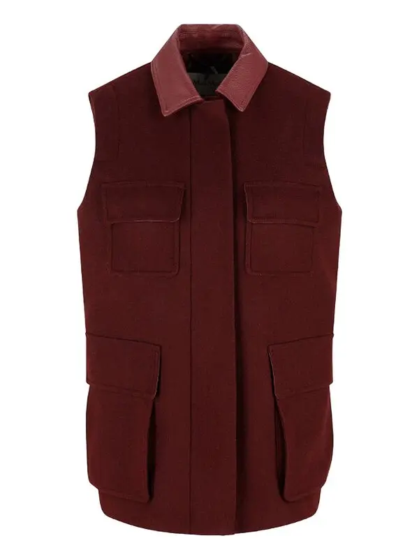 Max Mara Sleeveless Wool, Alpaca And Cashmere Coat - Red
