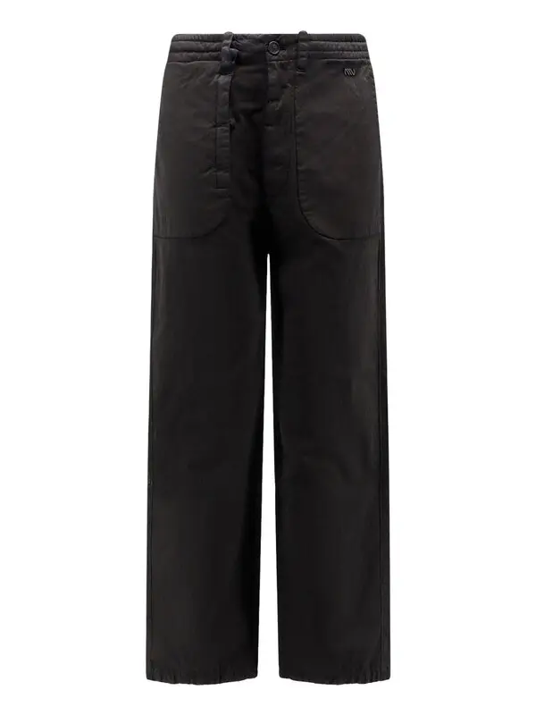 MASSIMO OSTI STUDIO Gabardine Trousers With Logo Detail - Black