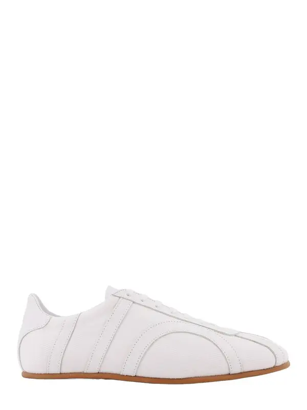 TOTEME Canvas Low-top Sneakers With Leather Profile - White