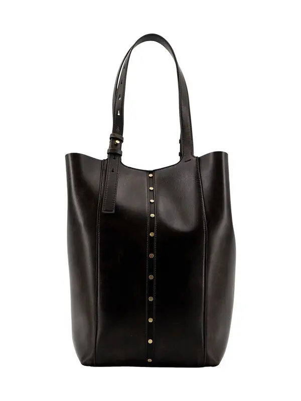 GOLDEN GOOSE Shopping 24.7 Vintage Leather Shoulder Bag - Black