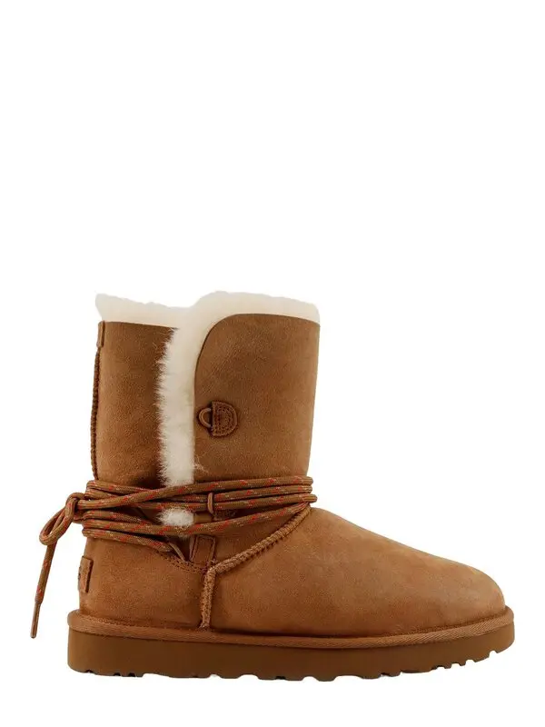 UGG Bailey Tie Suede Ankle Boots - Brown