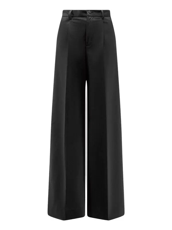 HEVO Torreveneri Wool Blend Wide Leg Trousers - Black