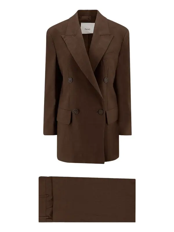 HEVO Rocchetta Linen And Viscose Suit - Brown