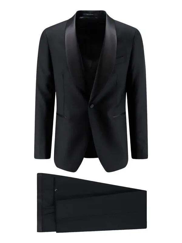 Tagliatore Virgin Wool Tuxedo - Black