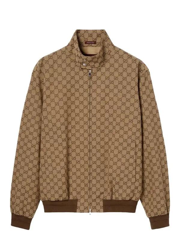 Gucci Gg Monogram Zip Jacket - Beige