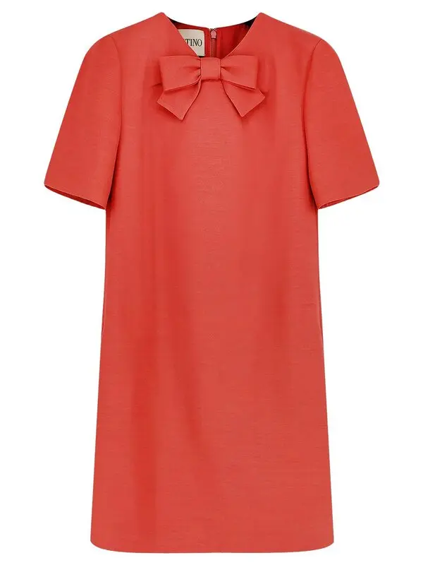 Valentino Garavani Wool And Silk Blend Short Dress - Red