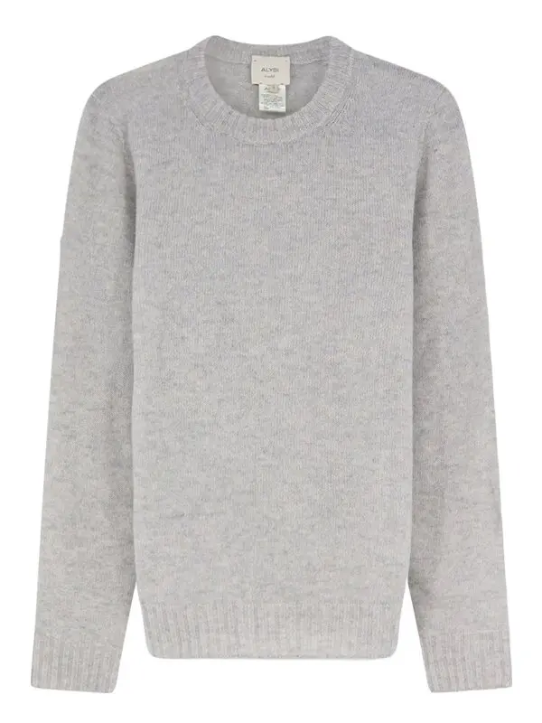 ALYSI Merino Wool And Cashmere Blend Crew Neck Sweater - Grey
