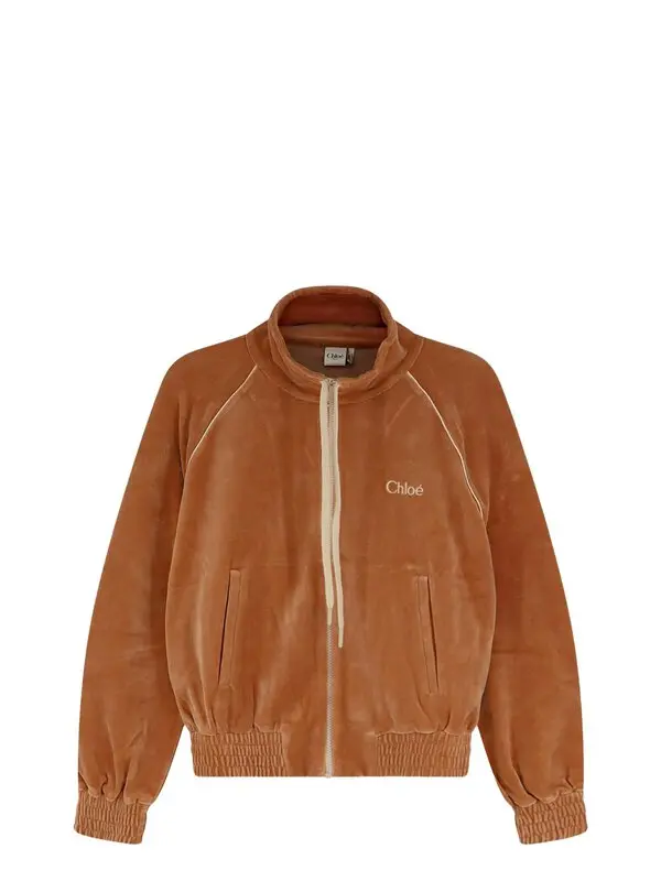 Chloé Chenille Zip-up Sweatshirt - Orange