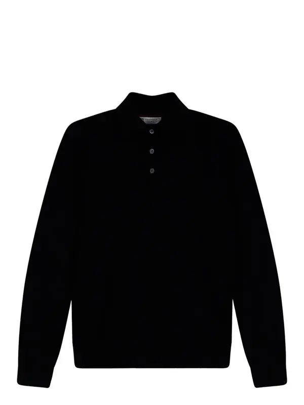 Brunello Cucinelli Cashmere And Silk Polo Shirt - Black