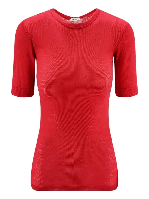 Versace Ribbed Cotton T-shirt - Red