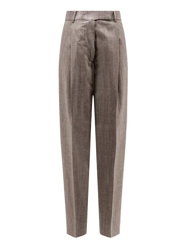 RÓHE Mélange Wool And Viscose Trousers - Brown