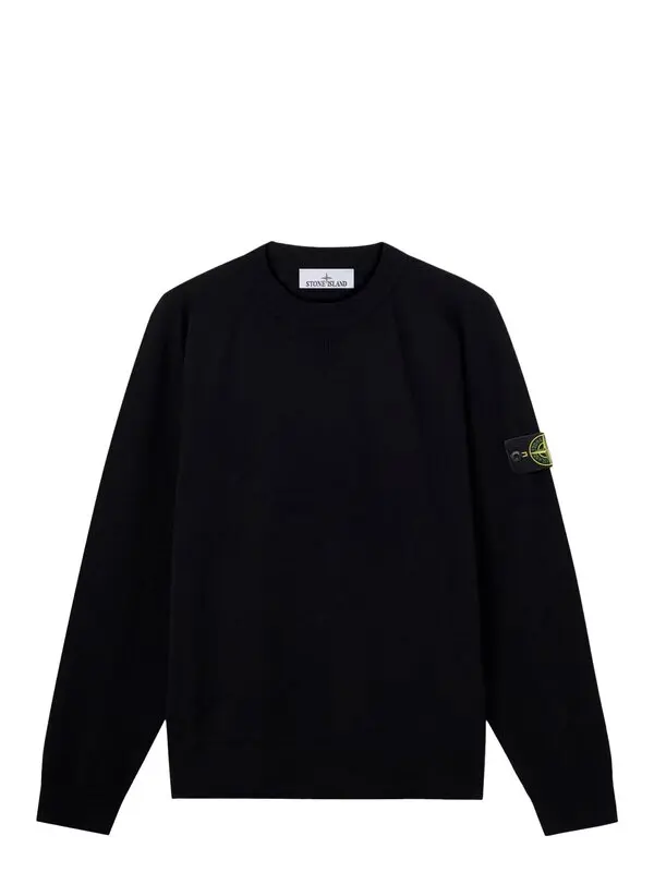 Stone Island Virgin Wool Blend Sweater - Black