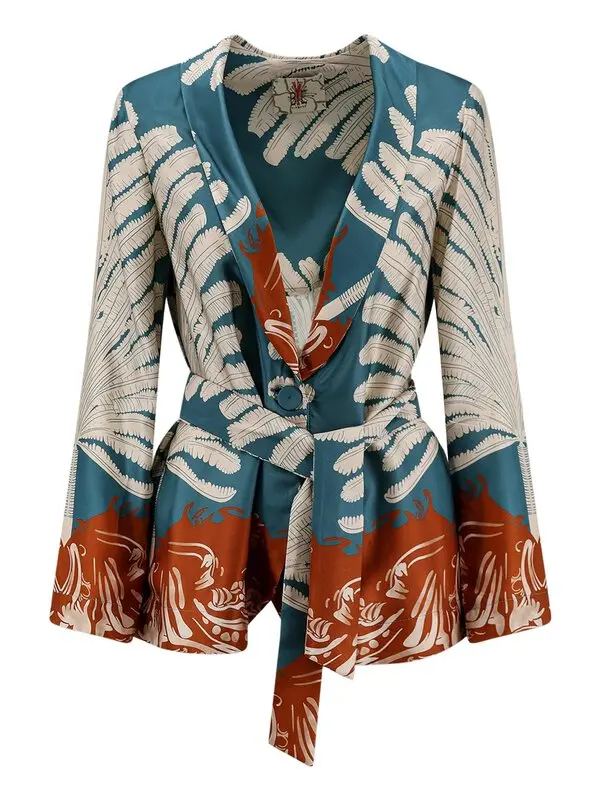 BYE FIRENZE Palma Viscose And Rayon Blazer - Green