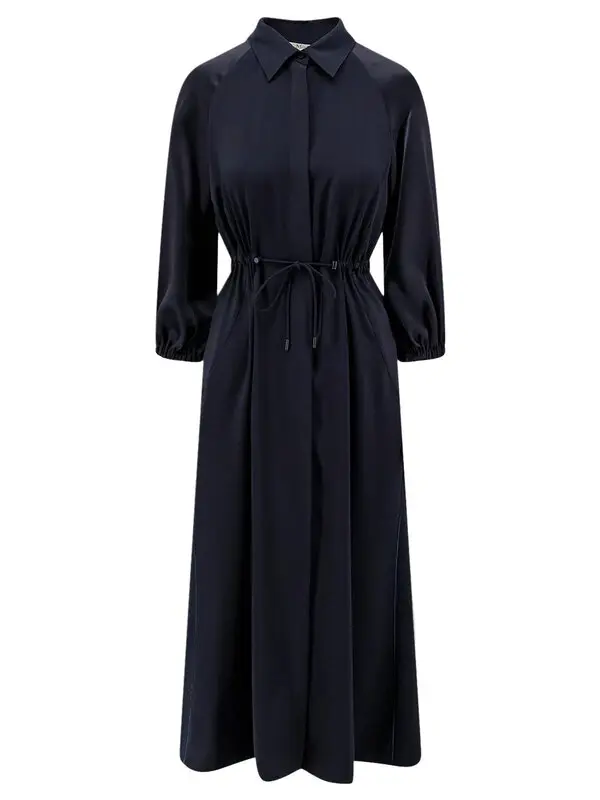 Max Mara Mxmpelota Long Silk Dress - Blue