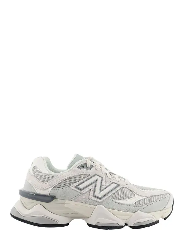 NEW BALANCE U90602 Mesh And Suede Sneakers With Embroidered Logo - Grey