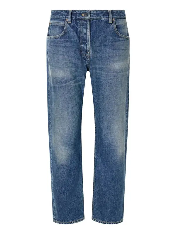 THE ROW Riaco Cropped Mid-rise Straight-leg Jeans - Blue