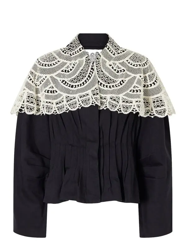 Sea Alina Crocheted Cotton Jacket - Black