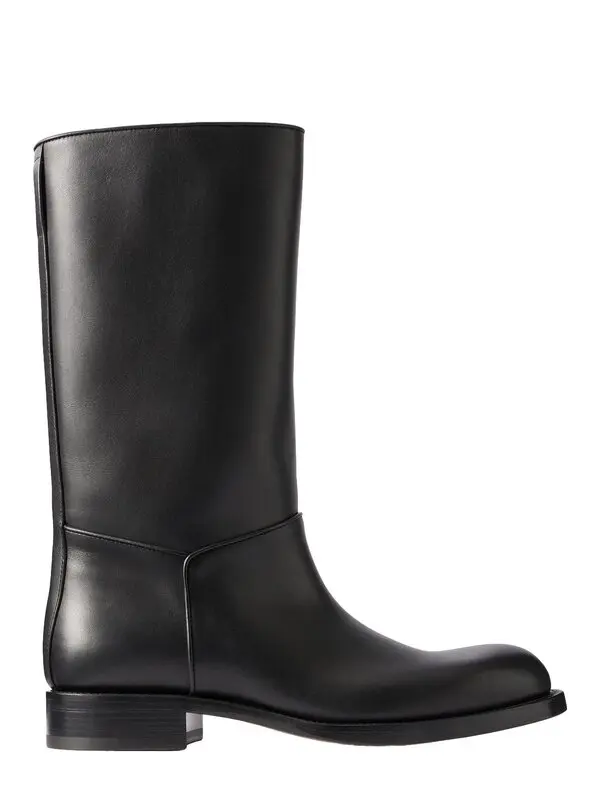 THE ROW Nobilis Leather Knee Boots - Black