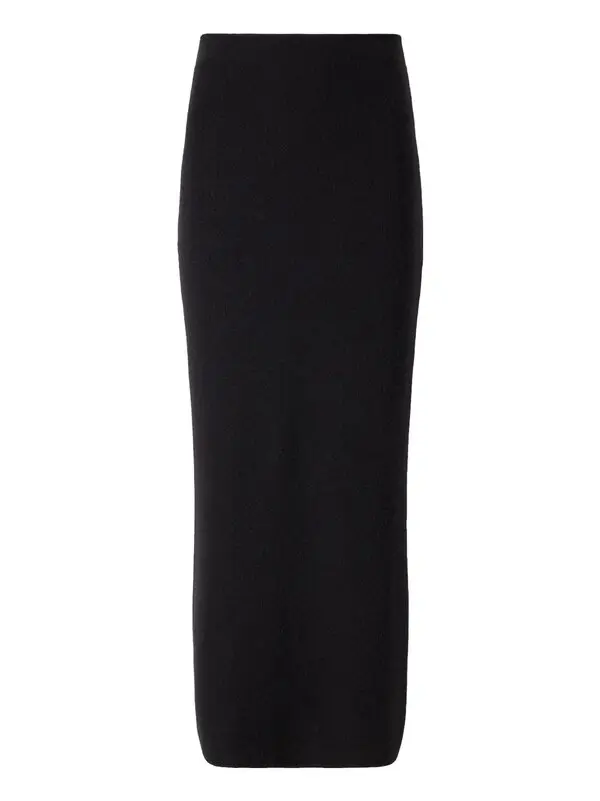 THE ROW Perna Cashmere Midi Skirt - Black